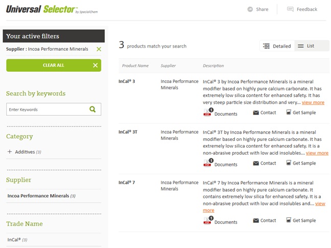 INCOA’s Innovative Product Portfolio Now Accessible on SpecialChem